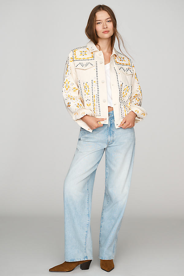 MOTHER MOTHER The Bruiser Denim Jacket with Embellishments